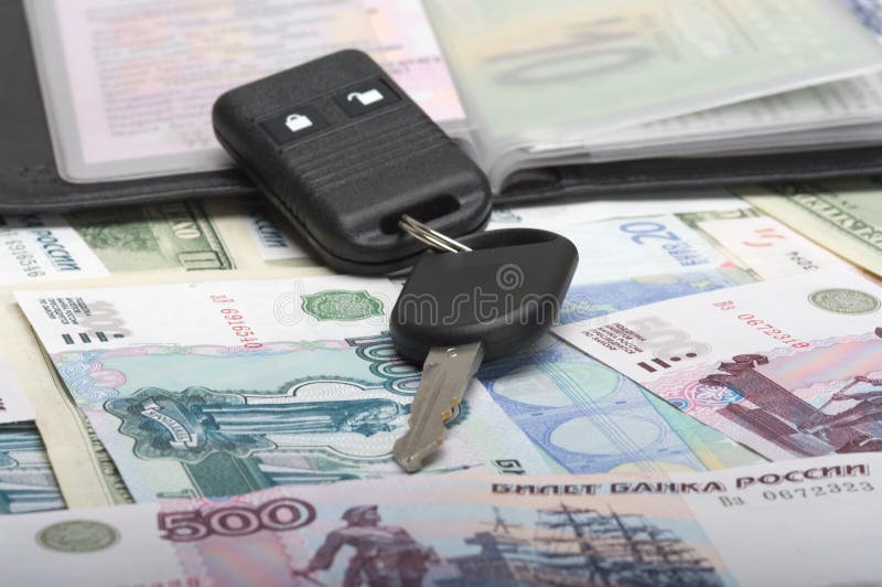 Auto Documents and a Car Key Stock Image - Image of government, income ...