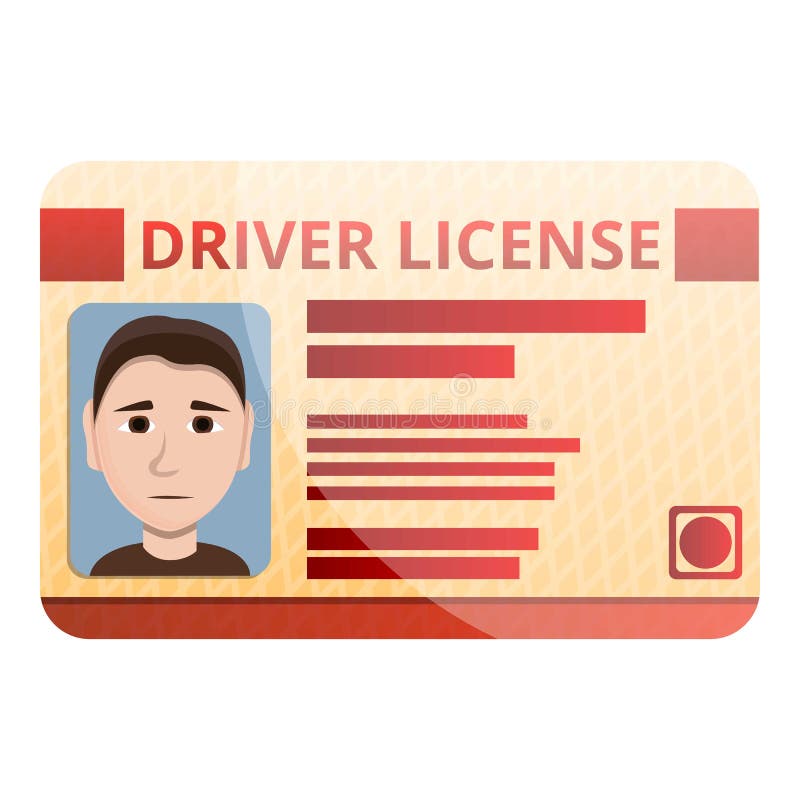 Auto Driver License Icon, Cartoon Style Stock Vector - Illustration of ...