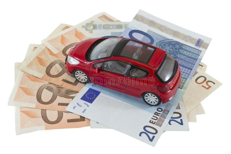 Auto en geld stock afbeelding. Image of investering, rood - 24115285