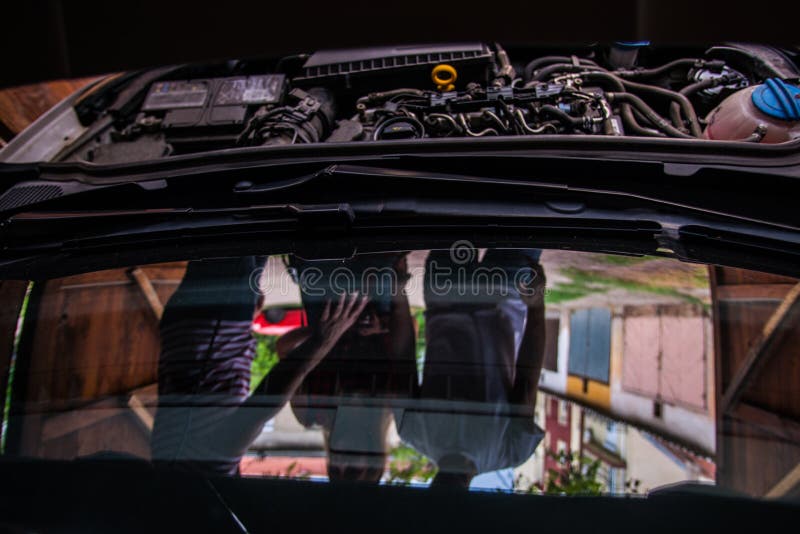 Auto engine hood stock photo. Image of performance, block - 160913964