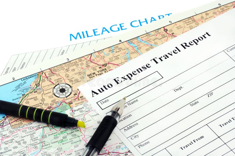 Auto Expense Document with Map Stock Image - Image of document, form ...