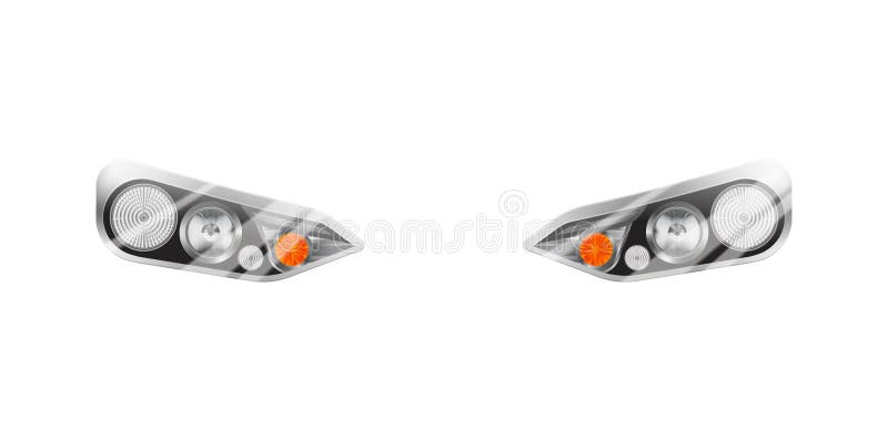 Auto Headlights Realistic Composition Stock Vector - Illustration of ...