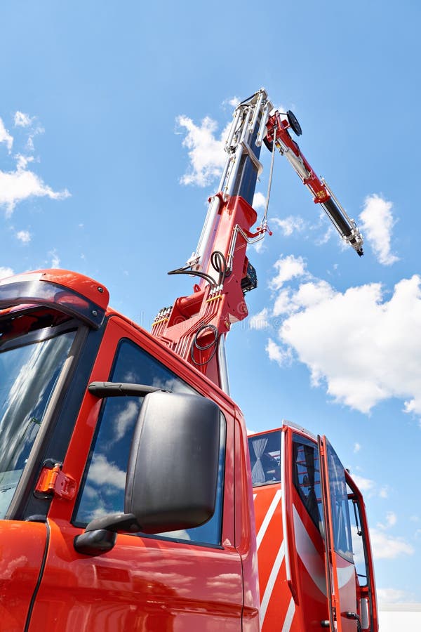 Auto hydraulic crane stock image. Image of machinery - 221600925