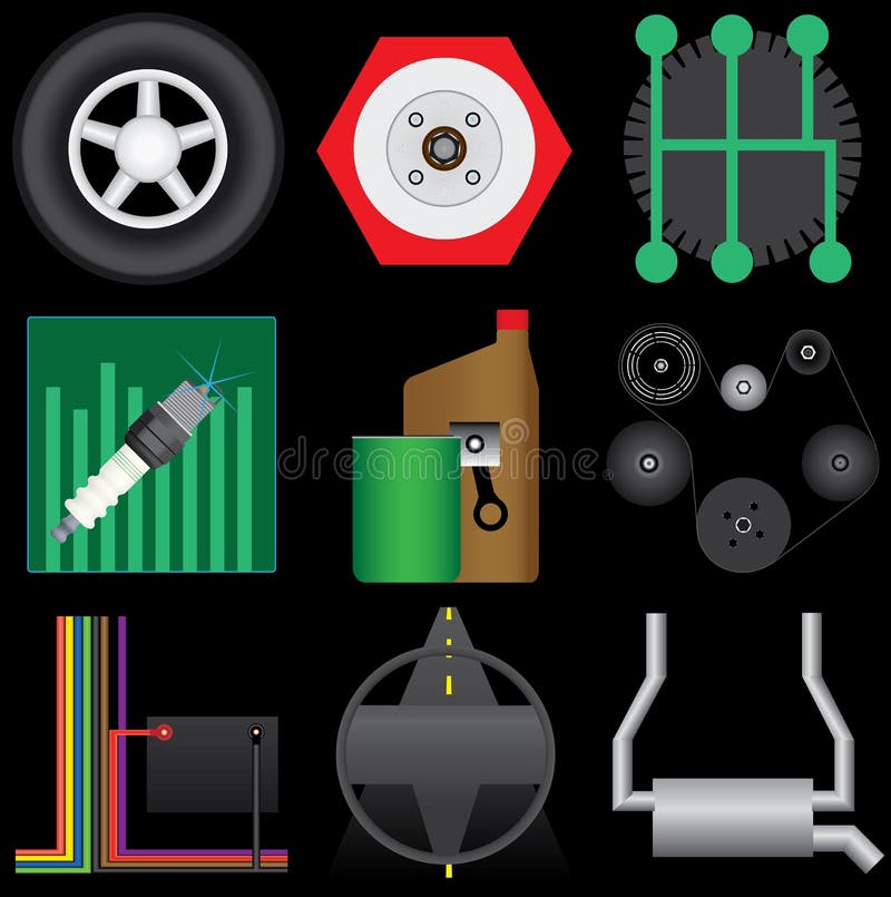 Auto Icon Set stock vector. Illustration of transmission - 11801189