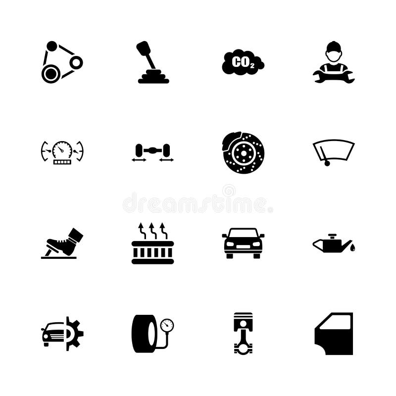 Auto - Iconos Planos Del Vector Ilustración del Vector - Ilustración de ...