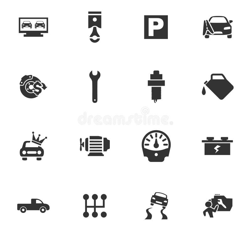 Auto icons set stock vector. Illustration of ride, black - 98470563