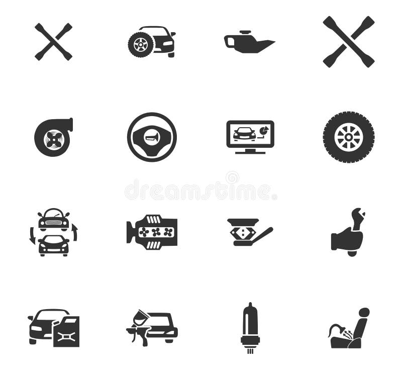 Auto icons set stock vector. Illustration of inside, machine - 98473163