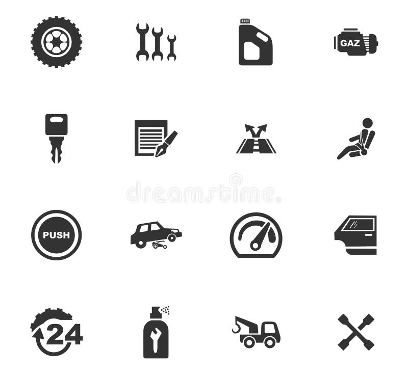 Auto icons set stock vector. Illustration of aerosol - 98473590