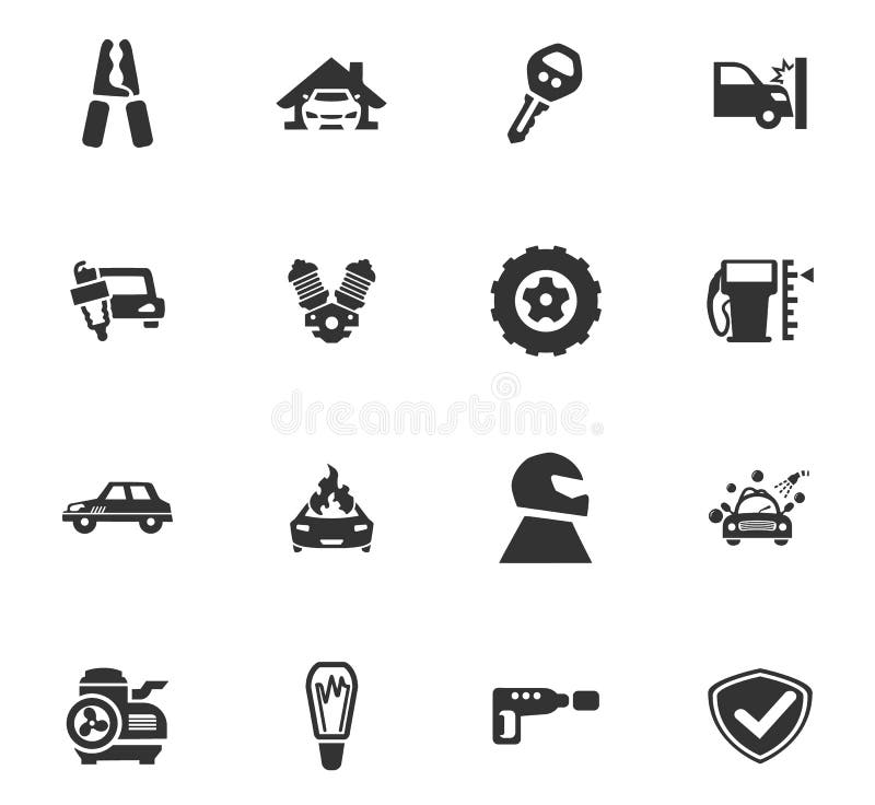 Auto icons set stock vector. Illustration of plug, panel - 98474791