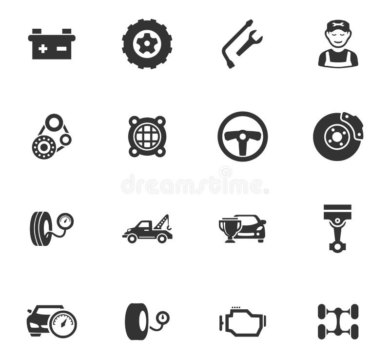 Auto icons set stock vector. Illustration of design, battery - 98475096