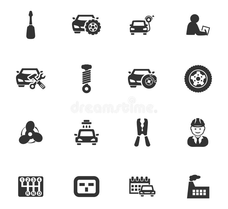 Auto icons set stock vector. Illustration of aerosol - 98473590