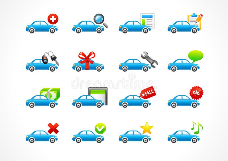 Set of Interface Vector Icons for Cars Service Business. Stock Vector ...