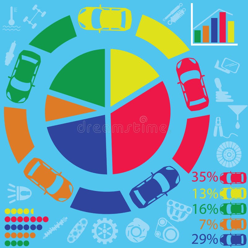 Auto infographics stock vector. Illustration of parts - 47357898