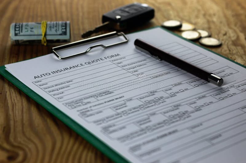 Auto Insurance Contract Money Stock Photo - Image of concept ...