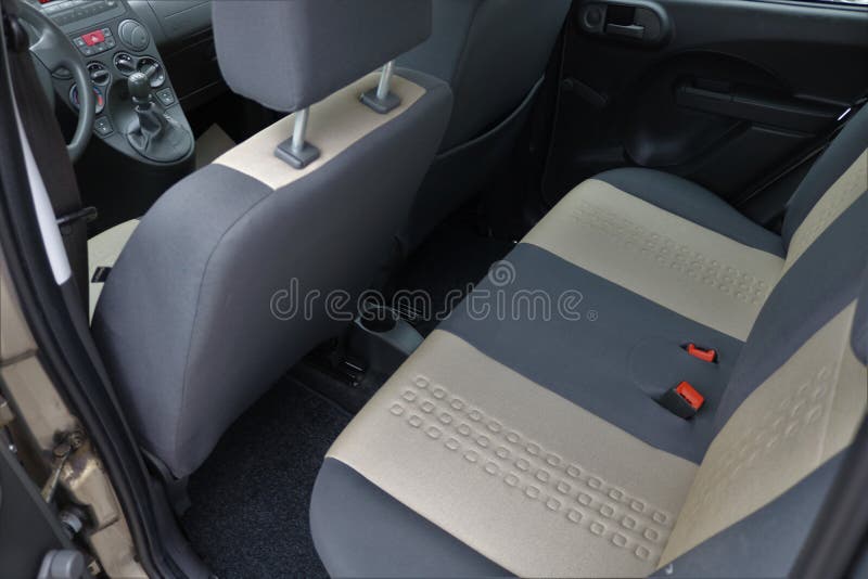 Auto Interior with Back Seats. Stock Image - Image of rear ...