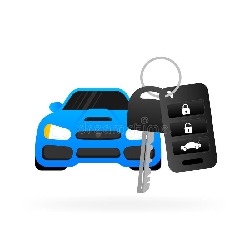 Auto Key, Great Design for Any Purposes. Blue Background. White ...