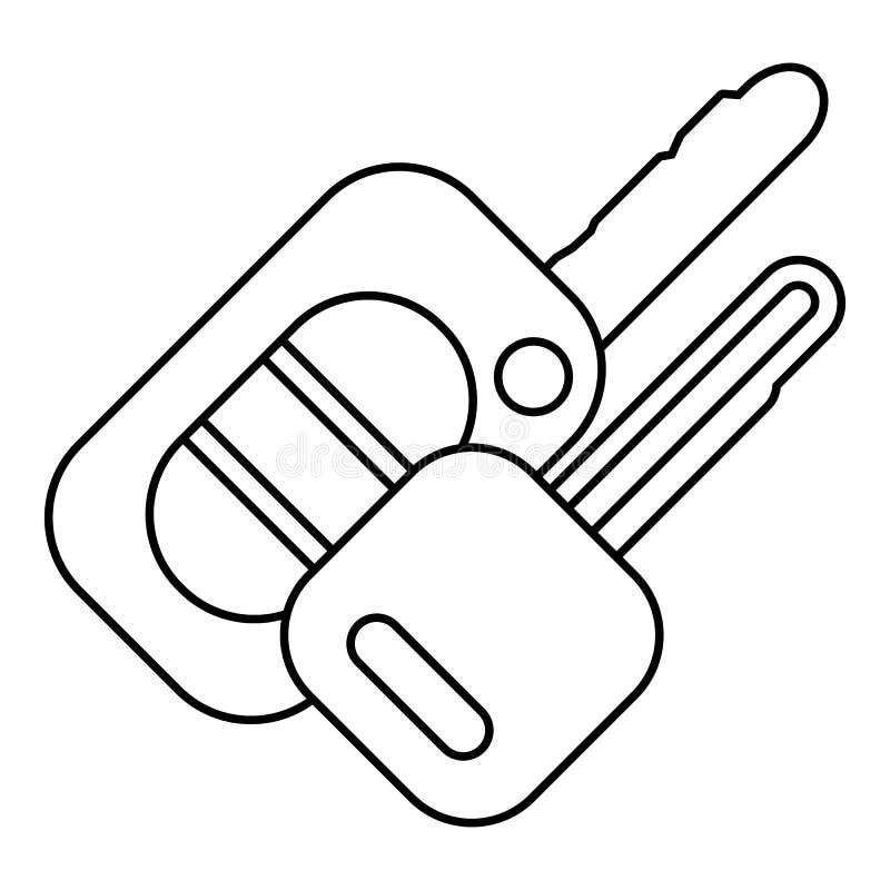 Auto Key Icon, Outline Style Stock Vector - Illustration of security ...