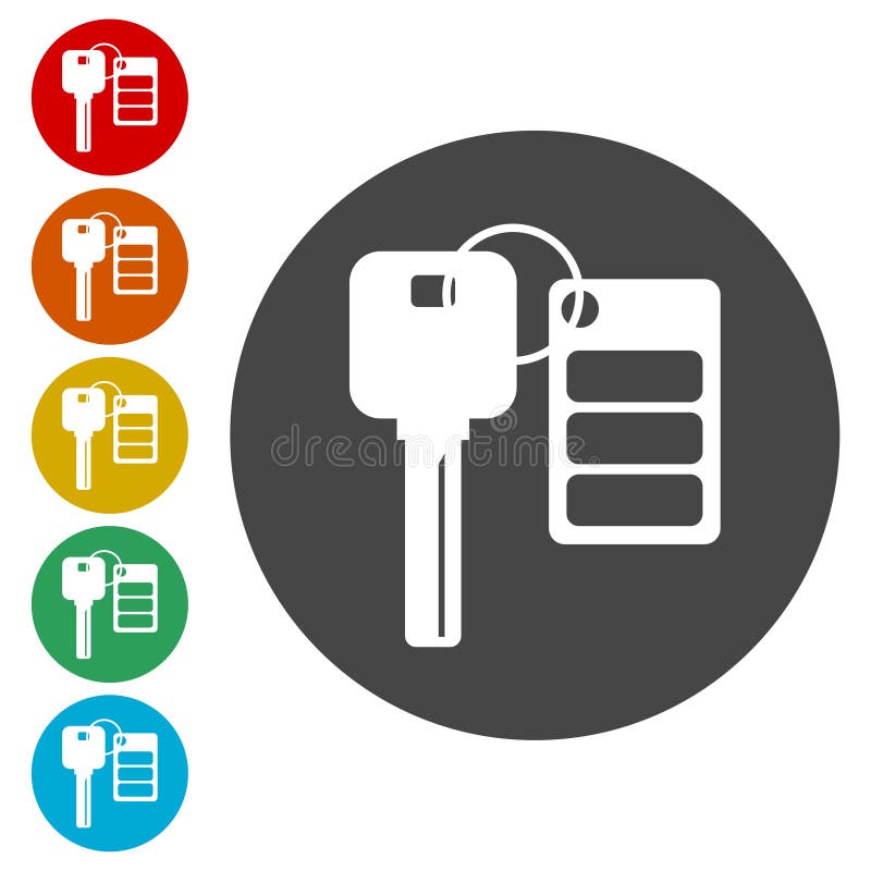 Auto Key with Remote Control Icons Set Stock Vector - Illustration of ...