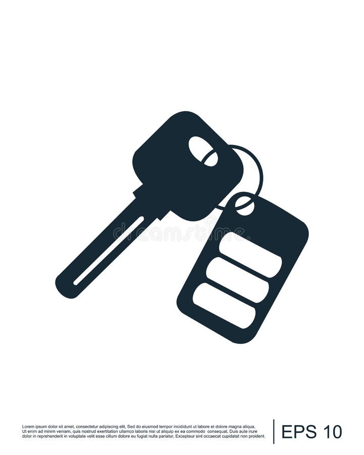 Auto Keys with Remote Sign Icon Vector Illustration Stock Vector ...