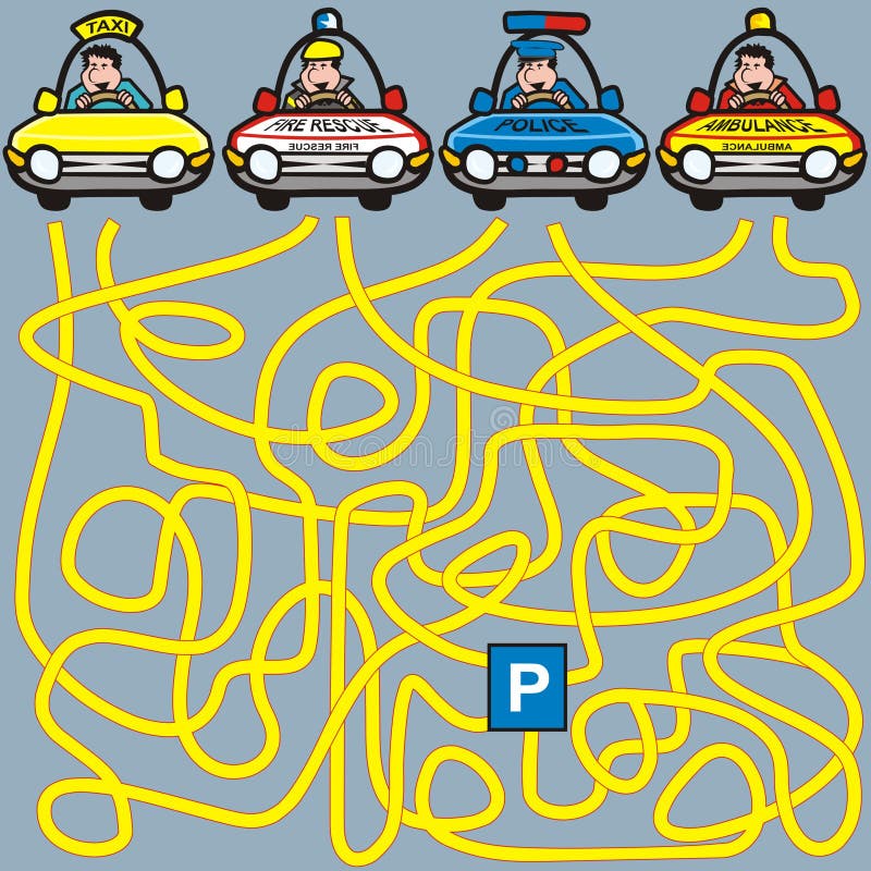 Auto-Labyrinth vektor abbildung. Illustration von quiz - 31706218