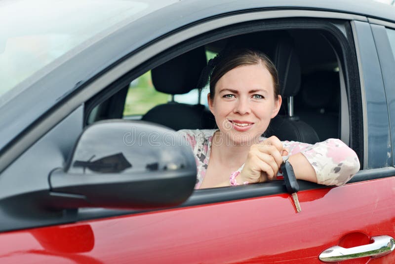 Auto-lady stock photo. Image of face, automobile, hair - 32427326
