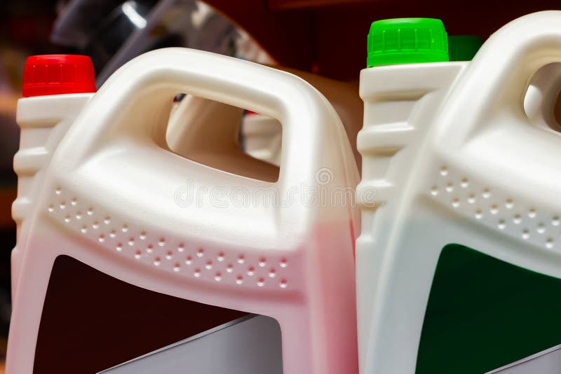 Auto Liquid Canisters on Store Shelf. Stock Image - Image of diesel ...