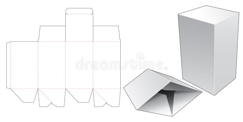 Auto Lock Bottom Box Die Cut Template Stock Vector - Illustration of ...