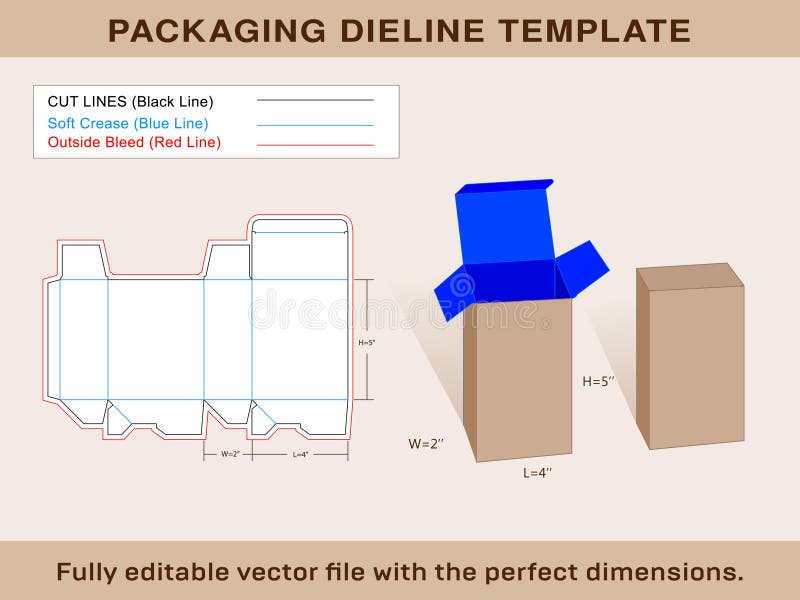 Auto Lock Box, Storage Box, Gift Box Dieline Template Stock Vector ...