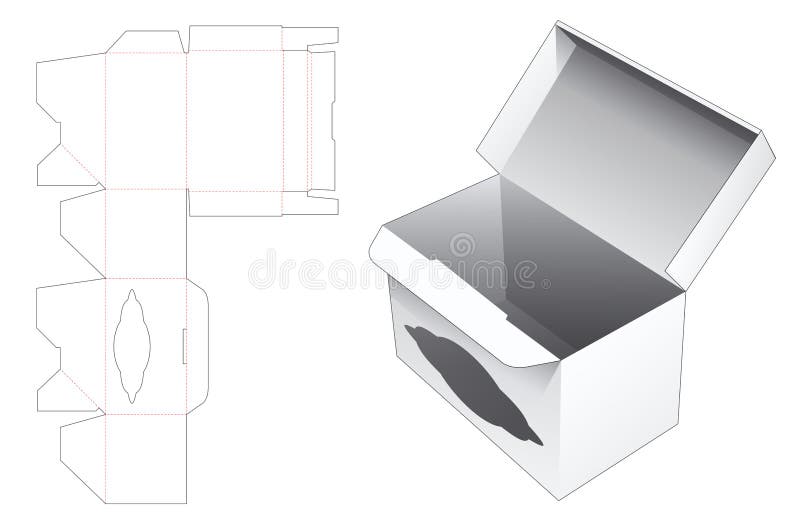 Auto Lock Gift Box Die Cut Template Stock Illustrations – 24 Auto Lock ...