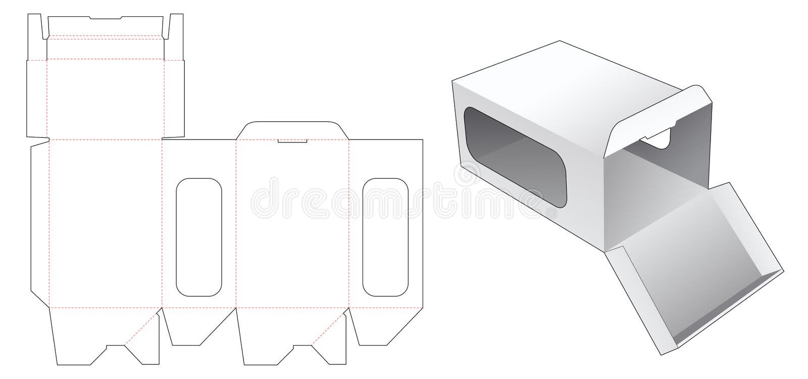 Auto Lock Box Die Cut Template, Packaging Die Cut Template, 3d Box ...
