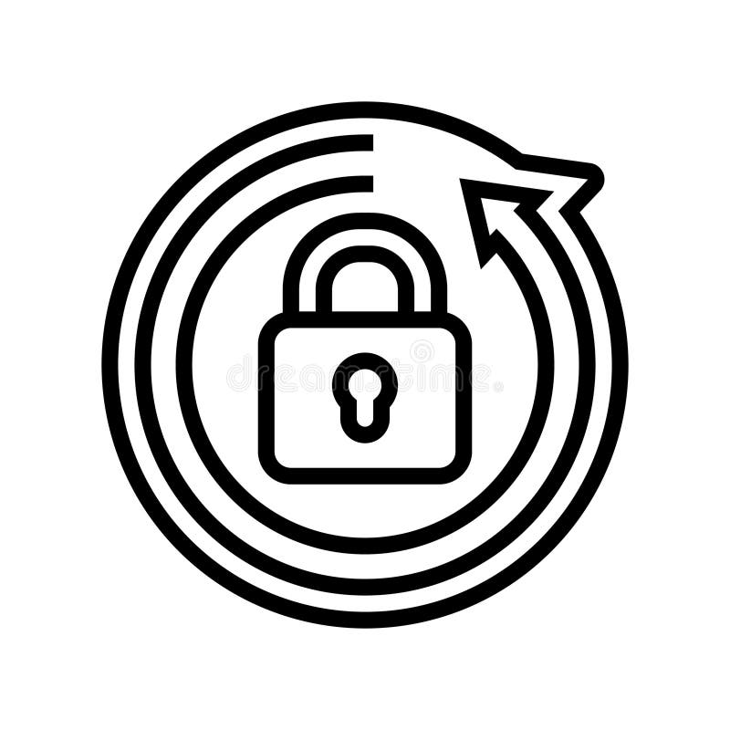 Auto Locking Line Icon Vector Illustration Stock Vector - Illustration ...