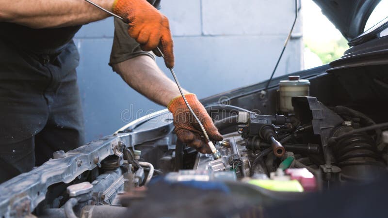 Auto Mechanic Changing the Air Filter in the Car Stock Image - Image of ...