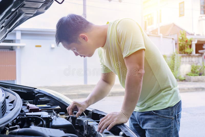 Auto Mechanic Checking Car Engine Stock Photo - Image of mechanical ...