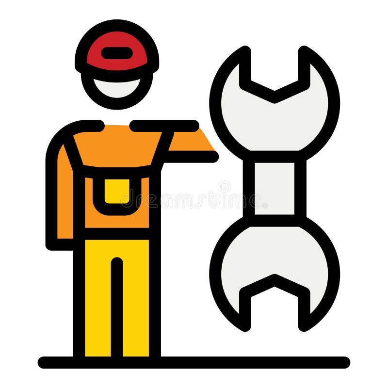 Auto Mechanic Icon Color Outline Vector Stock Vector - Illustration of ...