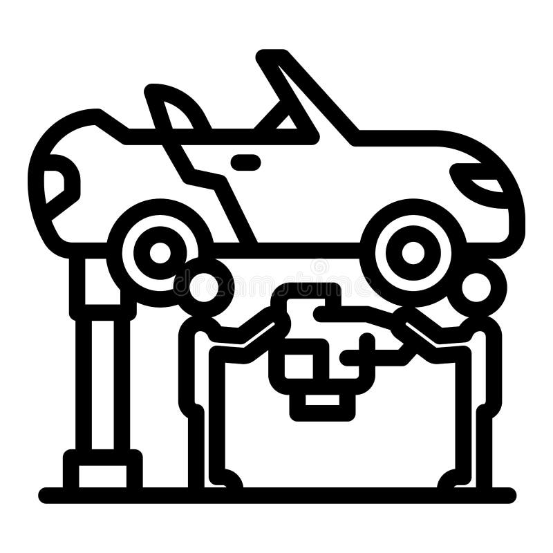 Auto Mechanic Icons Set Vector Flat Stock Vector - Illustration of ...