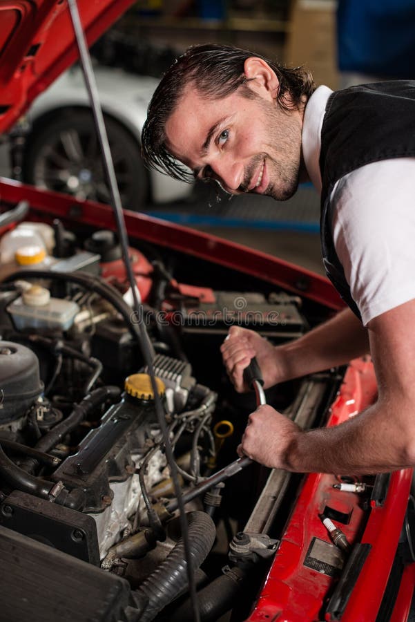 Auto mechanic portrait stock image. Image of labor, portrait - 63915379