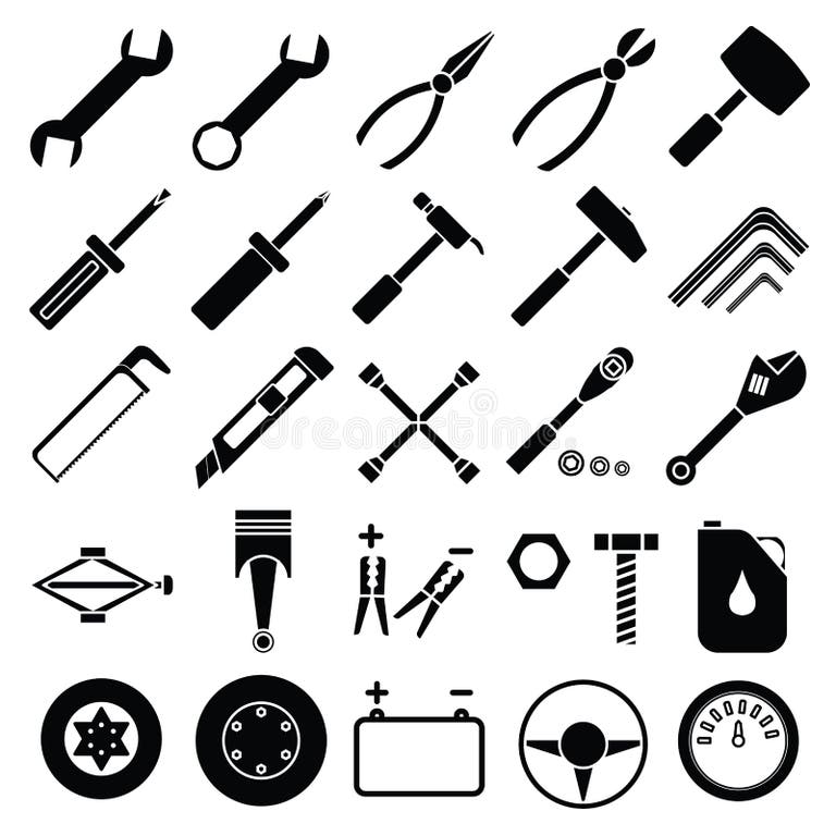 Auto Mechanic Tools Set Vector Stock Vector - Illustration of gear ...