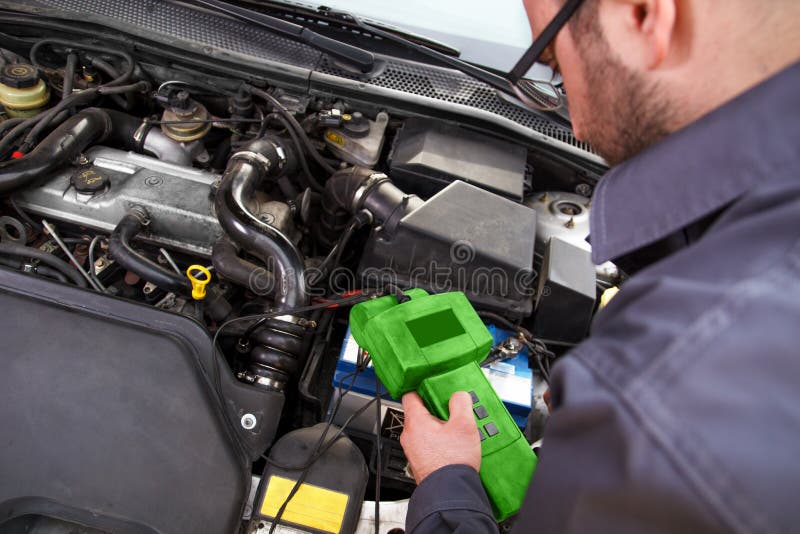 Auto mechanic on work stock image. Image of hand, human - 53610479