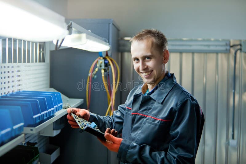 Auto Mechanic Worker in Garage. Stock Image - Image of laboratory ...