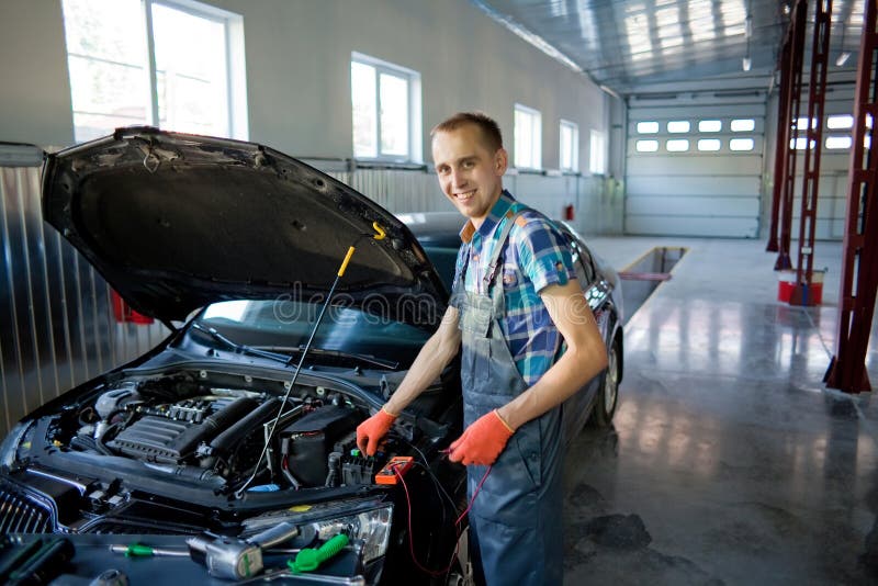 Portrait of an Auto Mechanic at Work Stock Photo - Image of filter ...