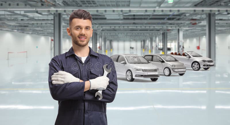 Auto Mechanic Worker Holding a Wrench Stock Photo - Image of caucasian ...