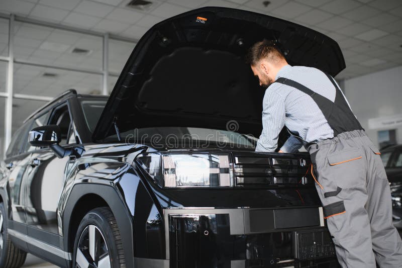 Auto Mechanic Working in Garage. Stock Photo - Image of automotive ...