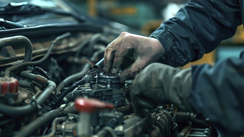 Auto Mechanic Working in Workshop, Close Up a Car Mechanic Repairing ...