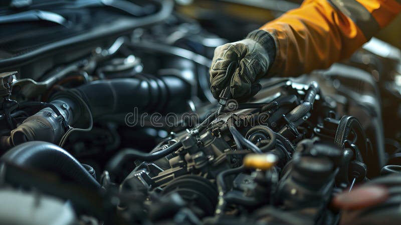 Auto Mechanic Working in Workshop, Close Up a Car Mechanic Repairing ...