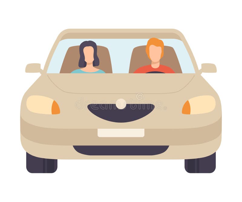 Bestuurder Die Voor Zijn Auto Op Passagiers Wachten Vector Illustratie ...