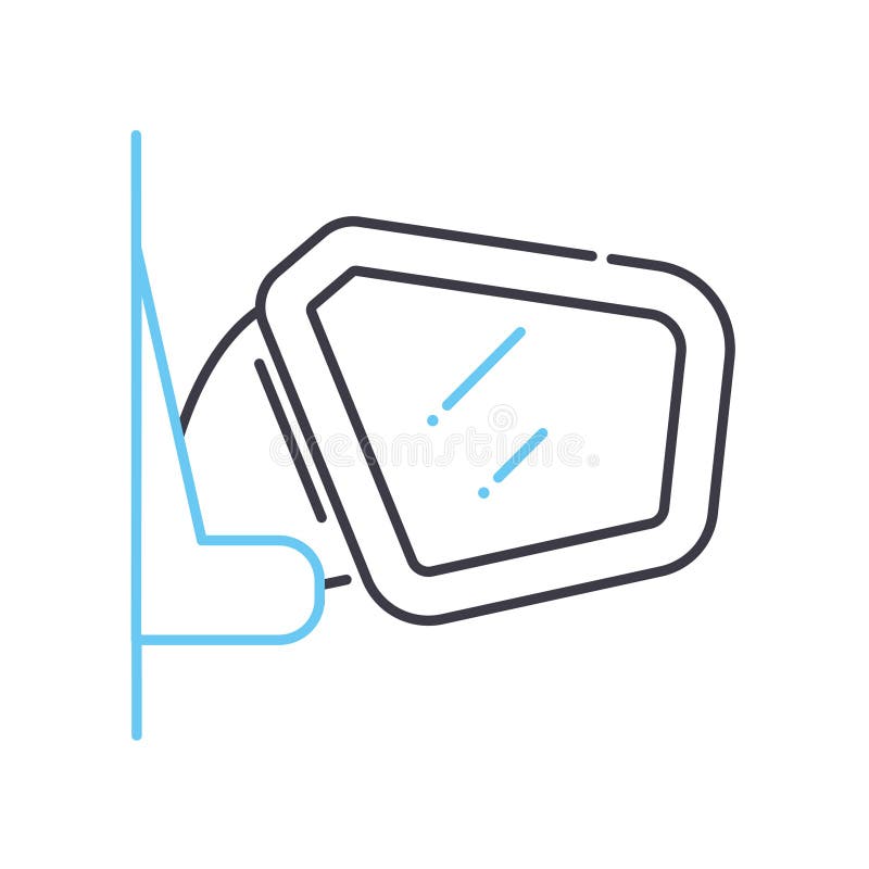 Auto Mirror Line Icon, Outline Symbol, Vector Illustration, Concept ...