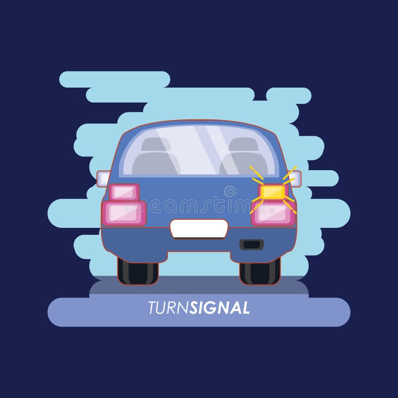 Auto mit Blinker vektor abbildung. Illustration von signal - 118810994