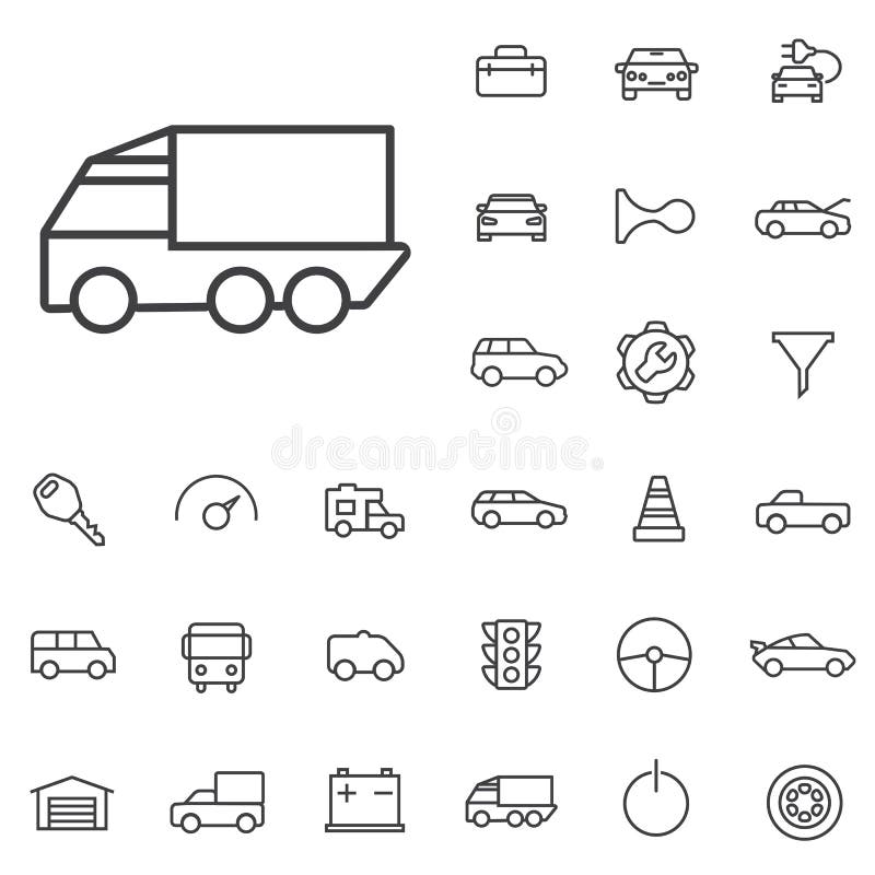 Auto Outline, Thin, Flat, Digital Icon Stock Vector - Illustration of ...