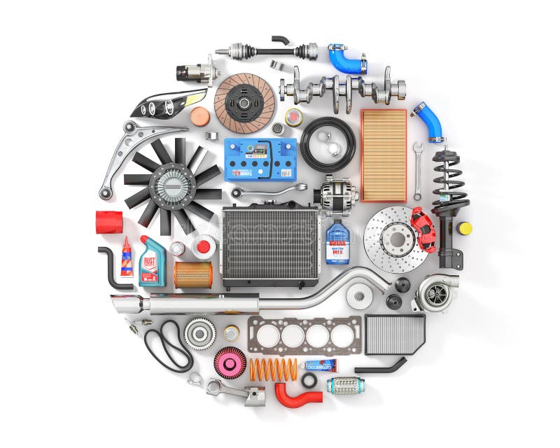 Auto Parts Isolation on a White Background. Stock Illustration ...