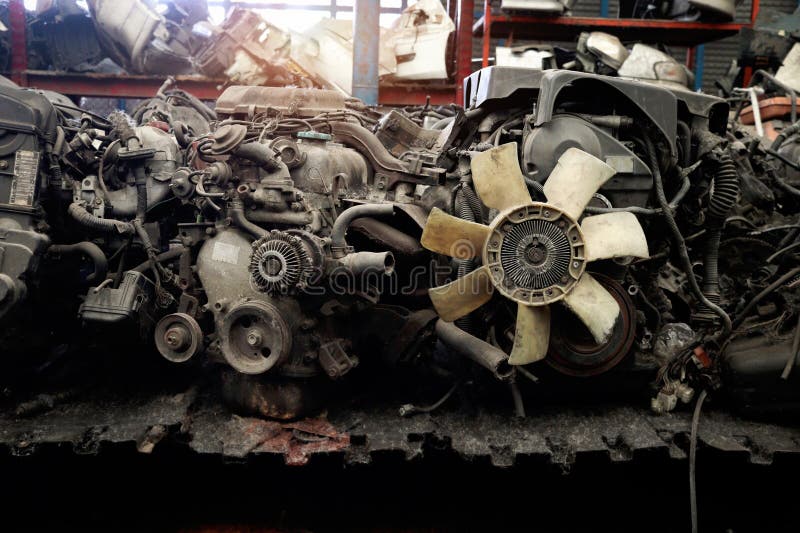 Auto Parts and Secondhand Engine Components in Auto Spare Parts Store ...